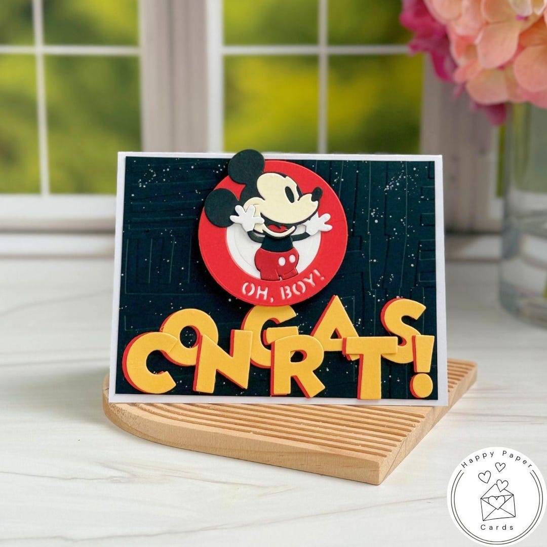 Handmade Mouse Congrats Card | A2 Size | Blank Inside - Etsy