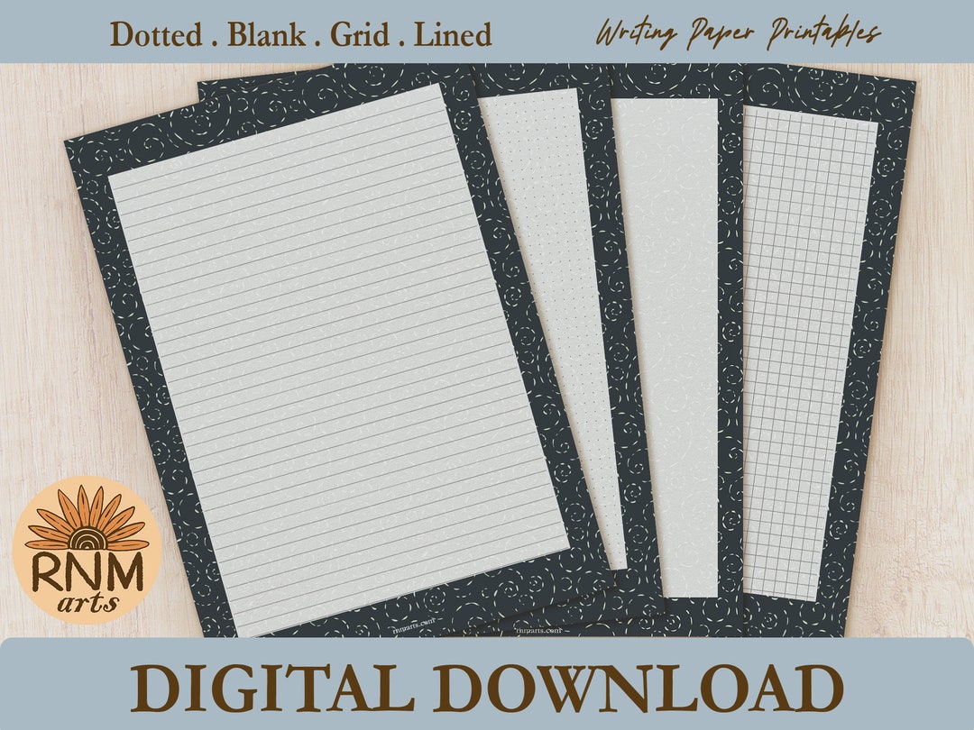 Dark Blue Printable Stationery Digital Writing Paper - Etsy