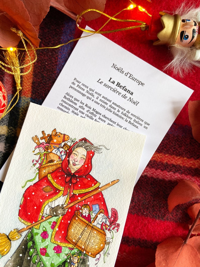 La Befana Christmas Card christmas in Europe Series Art Card and ...