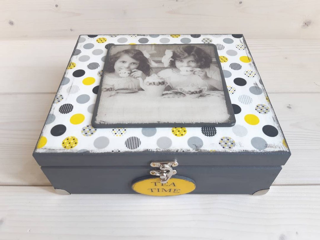 Rustic Tea Box Vintage Tea Chest Tea Storage Box Tea Bag Box - Etsy