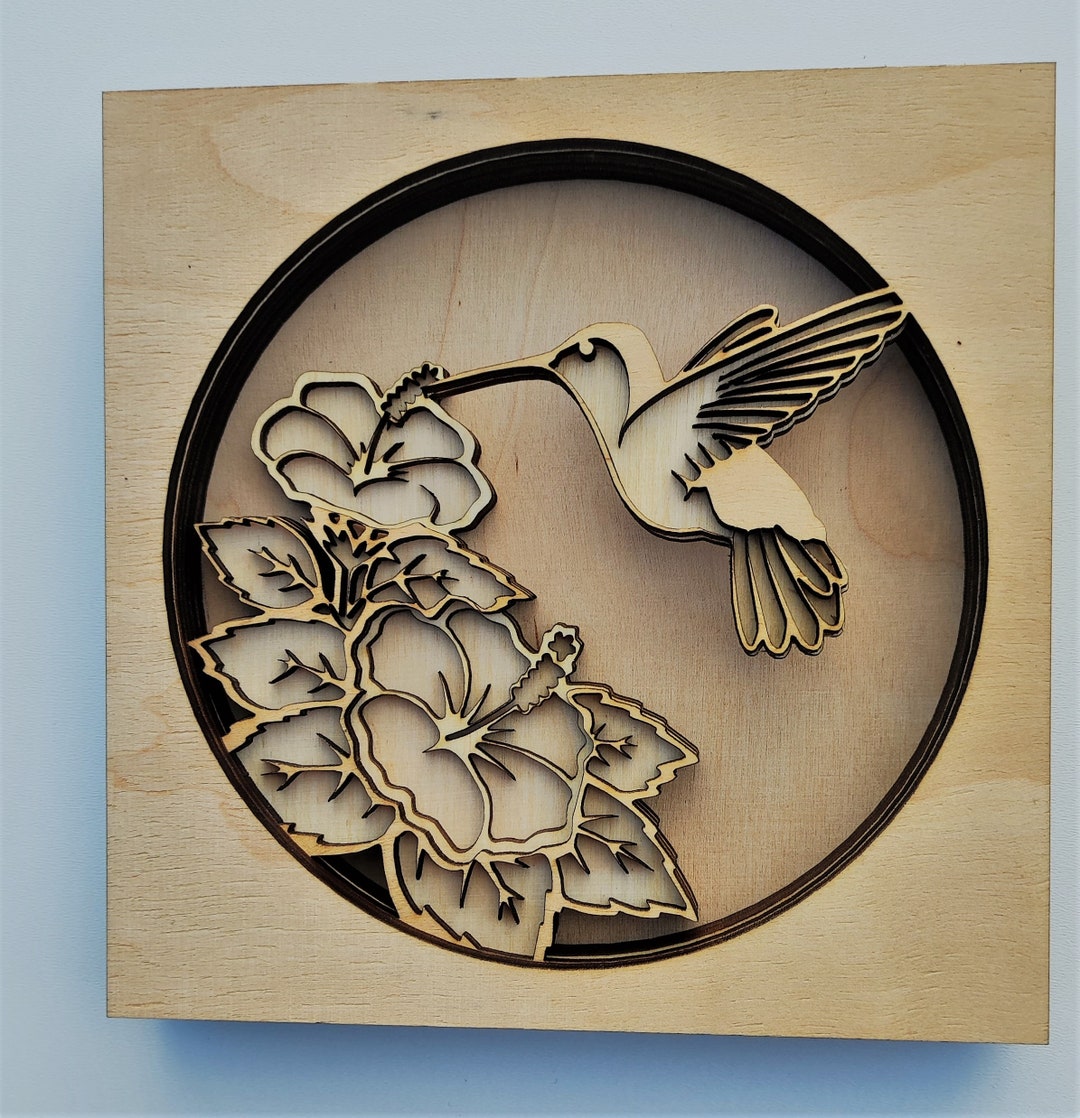 Colibrí 3D, modelo multicapa, modelo Mandala, archivo de corte láser ...