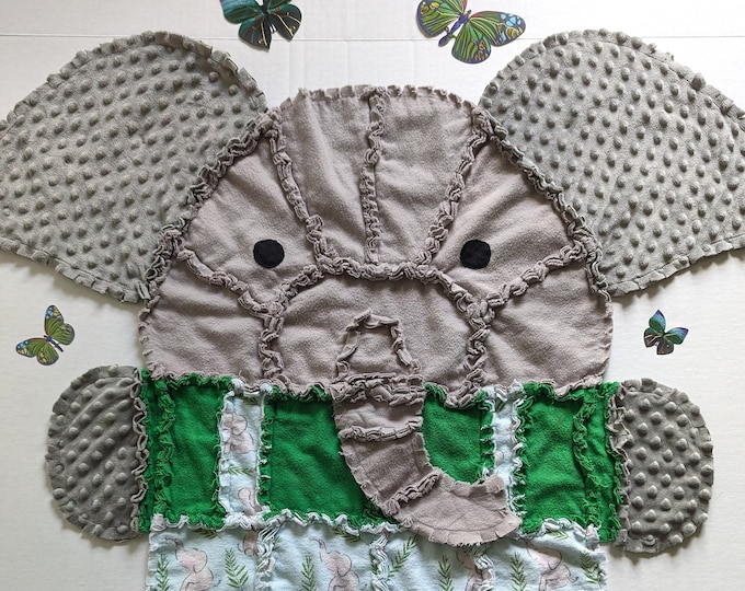 Elephant Baby Rag Quilt, Toddler Blanket, Neutral Gender Baby Gift - Etsy