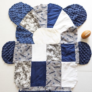 Dallas Cowboys Bear Baby Rag Quilt, Toddler Blanket, Dallas Cowboys ...