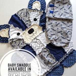 Dallas Cowboys Bear Baby Rag Quilt, Toddler Blanket, Dallas Cowboys ...