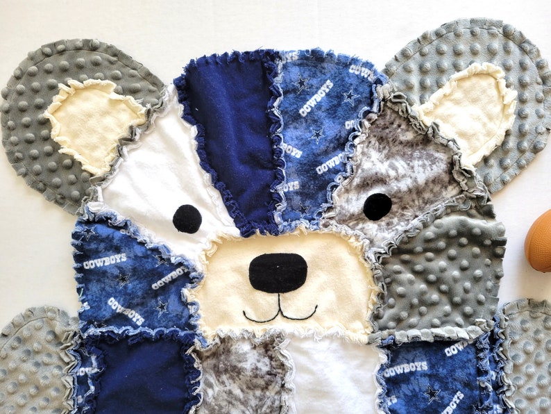 Dallas Cowboys Bear Baby Rag Quilt Dallas Cowboys Toddler - Etsy
