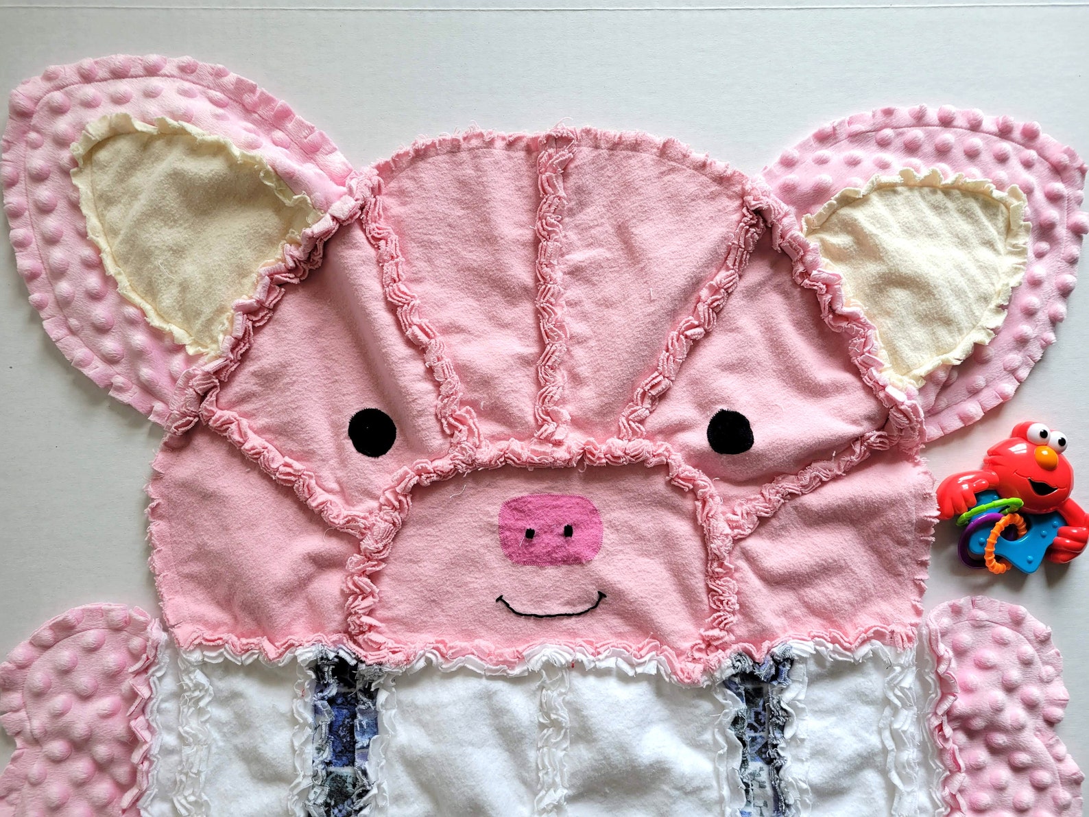Pig Baby Rag Quilt Toddler Blanket Pig Baby Gift - Etsy
