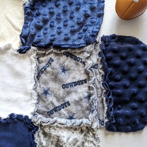 Dallas Cowboys Bear Baby Rag Quilt, Toddler Blanket, Dallas Cowboys ...