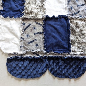 Dallas Cowboys Bear Baby Rag Quilt, Toddler Blanket, Dallas Cowboys ...