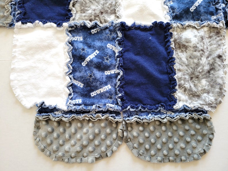 Dallas Cowboys Bear Baby Rag Quilt Dallas Cowboys Toddler - Etsy