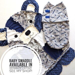 Dallas Cowboys Bear Baby Rag Quilt, Toddler Blanket, Dallas Cowboys ...