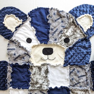 Dallas Cowboys Bear Baby Rag Quilt, Toddler Blanket, Dallas Cowboys ...