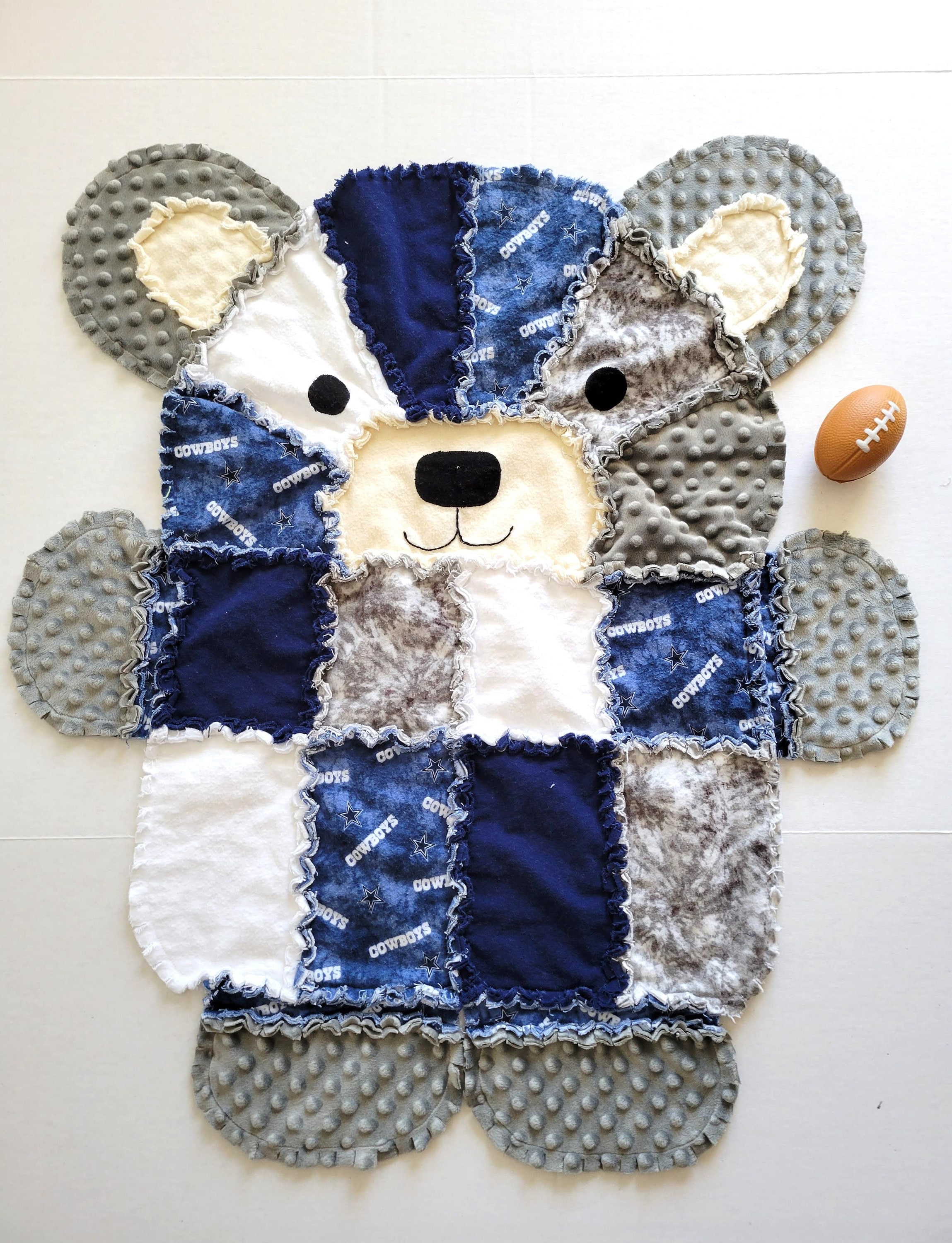 Dallas Cowboys Bear Baby Rag Quilt Toddler Blanket Dallas - Etsy