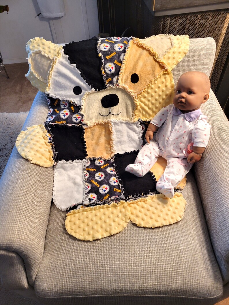 Pittsburgh Steelers Baby Bear Rag Quilt Pittsburgh Steelers - Etsy