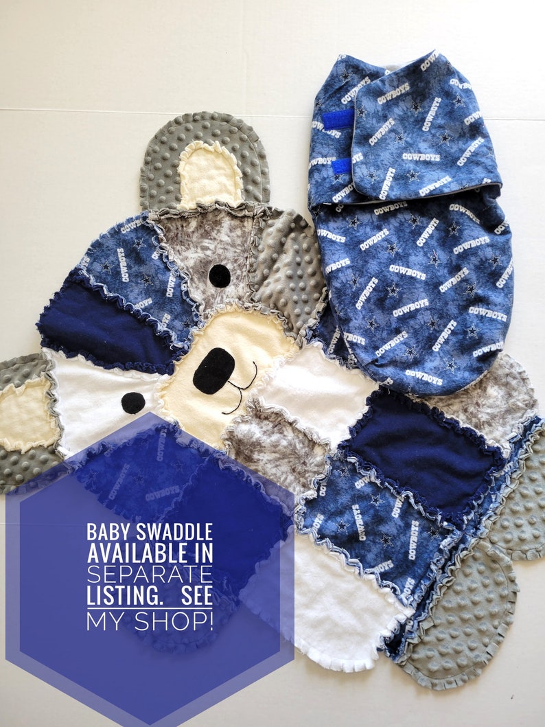 Dallas Cowboys Bear Baby Rag Quilt Dallas Cowboys Toddler - Etsy