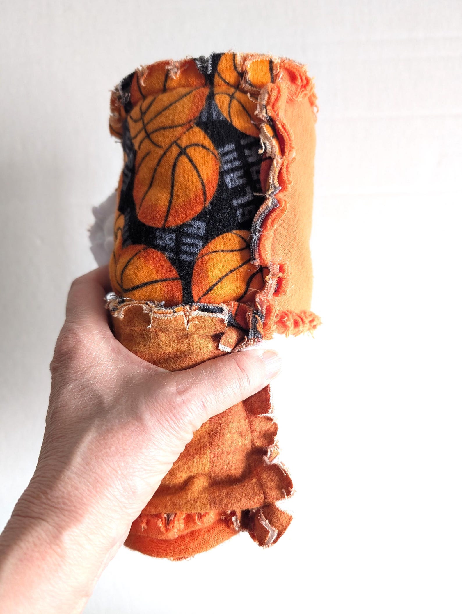 Basketball Teddy Bear Baby Rag Quilt: Flannel & Minky Baby Blanket ...
