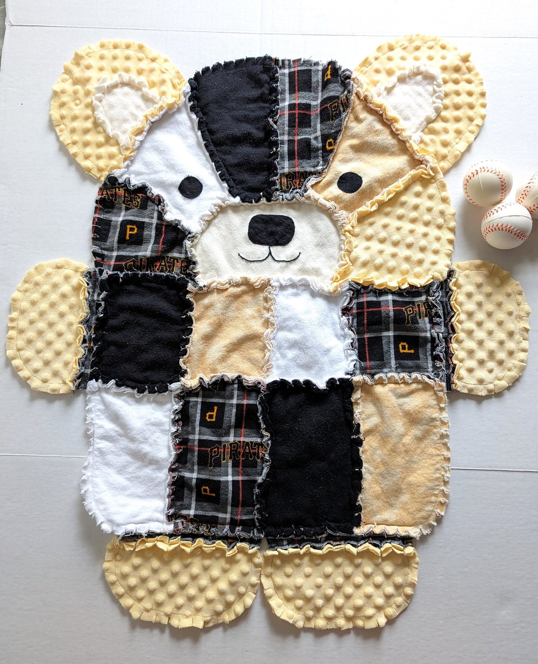 Pittsburgh Pirates Baby Bear Rag Quilt, Toddler Blanket, Pittsburgh ...