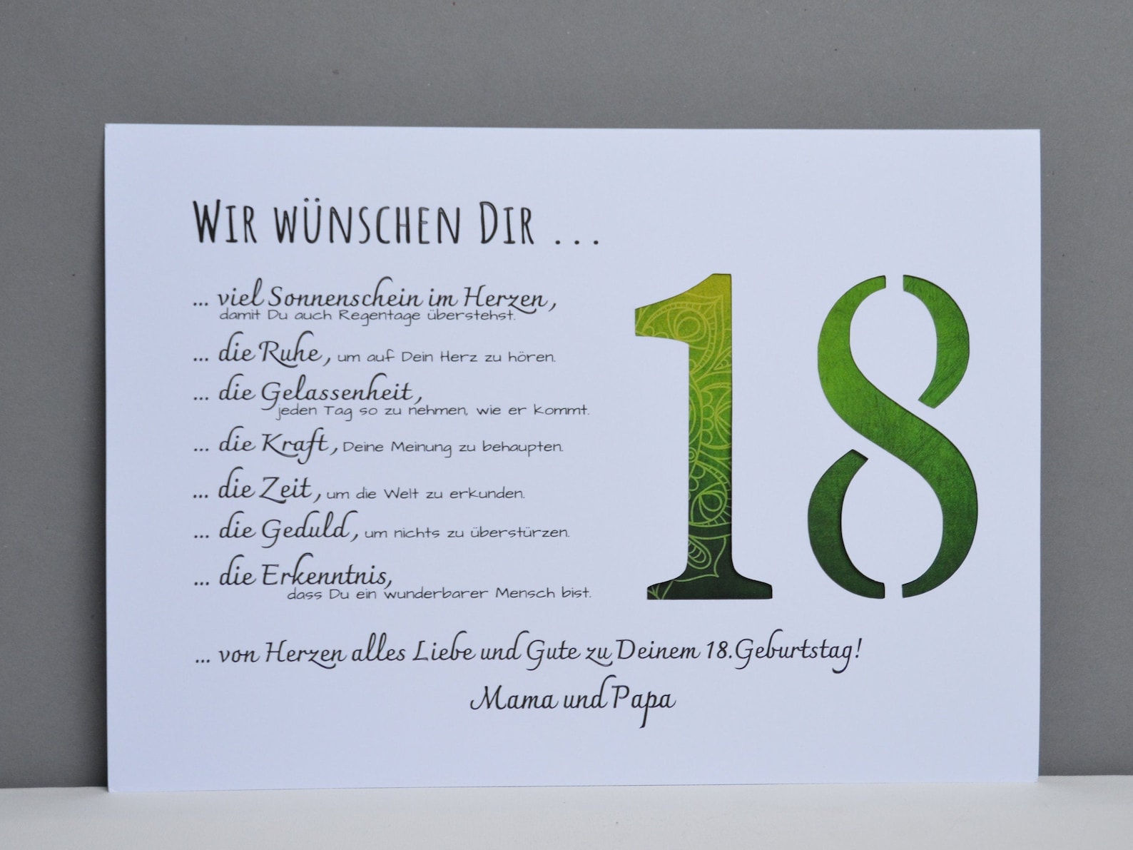 Geldgeschenk personalisiert 18. Geburtstag Wünsche Karte - Etsy.de
