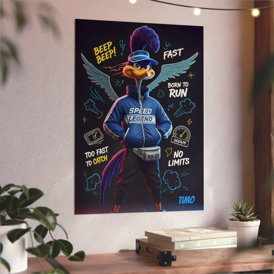 Wall Mural Roadrunner Cartoon Art Modern Wall Decoration Funny ...