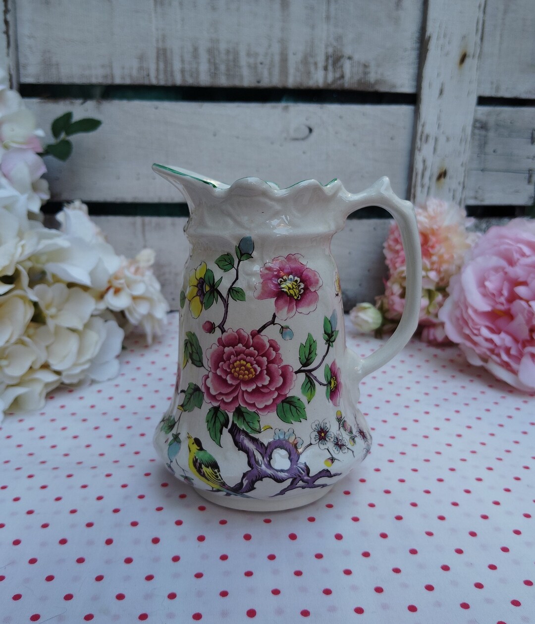 Vintage Old Foley Porcelain Pitcher: Chinese Rose Design, James Kent ...