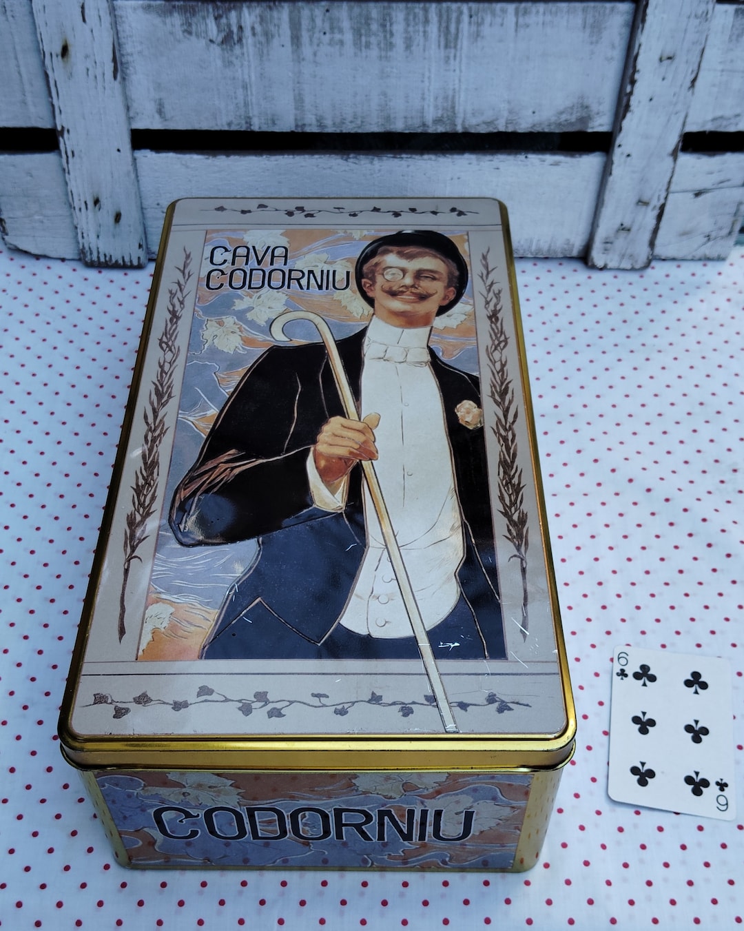 Codorniu Cava Tin Box: Art Nouveau Champagne Bottle Container 18" - Etsy