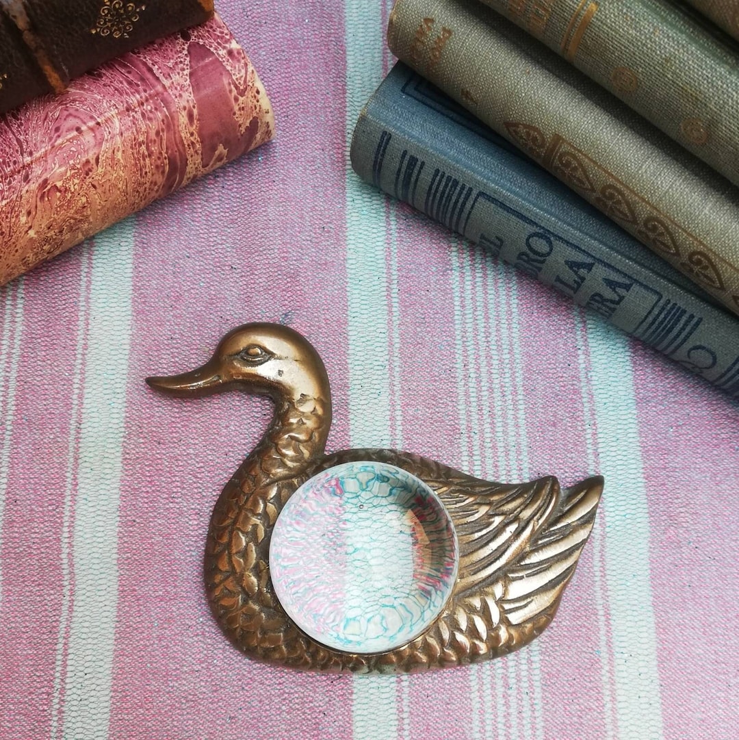 Magnifying Glass Vintage Duck Brass Embedded Sphere - Collectible Duck ...