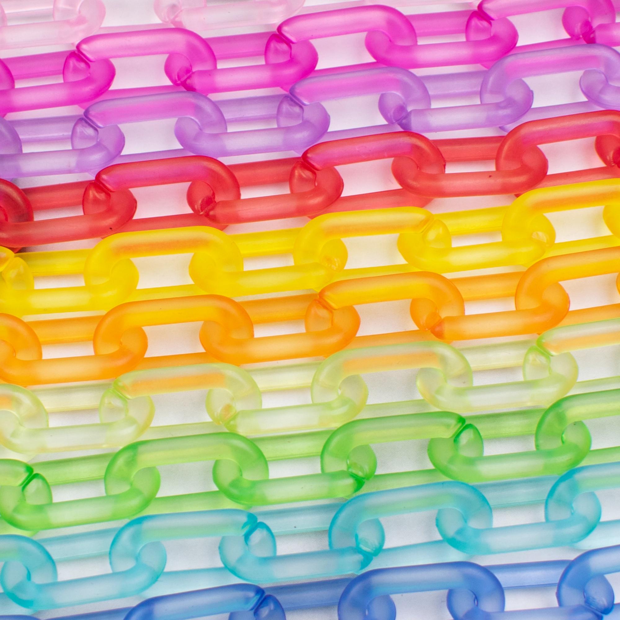 100 Colorful Acrylic Chain Links: 11x20mm DIY Jewelry Supplies - Etsy