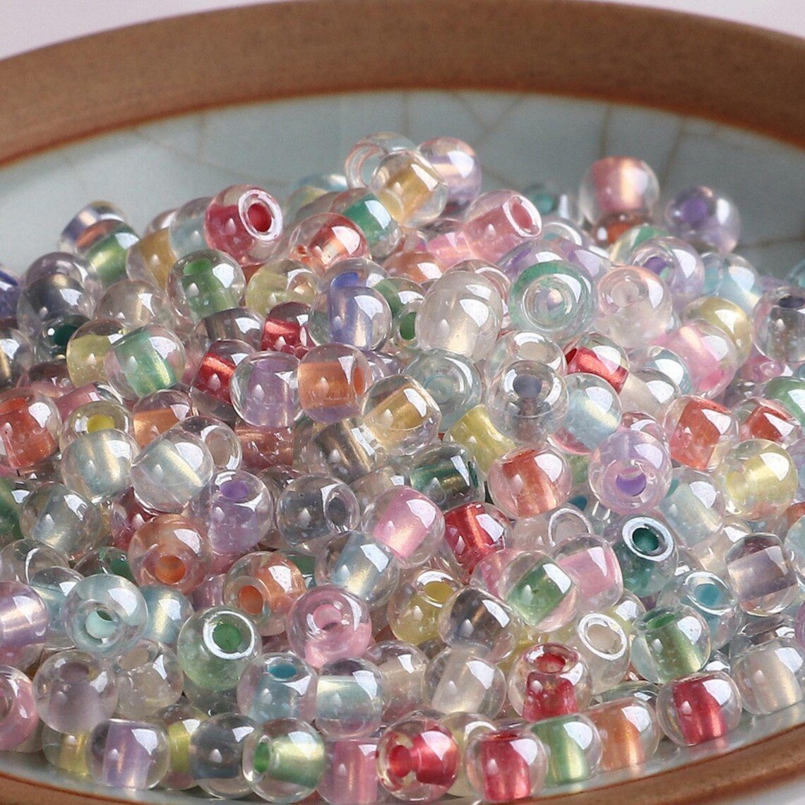4mm Transparent Core Glass Seed Beads: Pastel Glazed Beads, 260pcs - Etsy