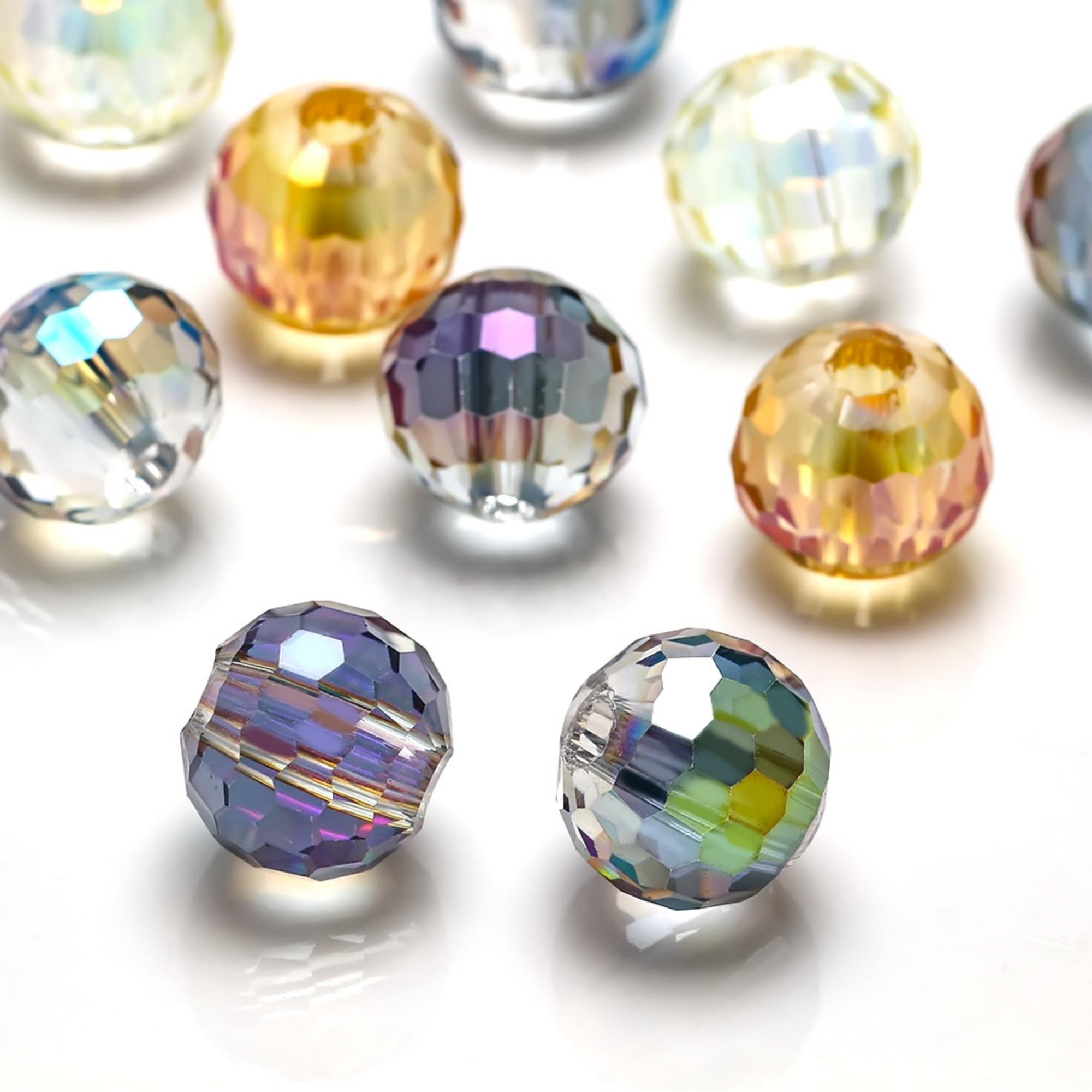 Crystal Glass Round Beads: Faceted Big Hole Glazed Pendants, 12-16mm - Etsy