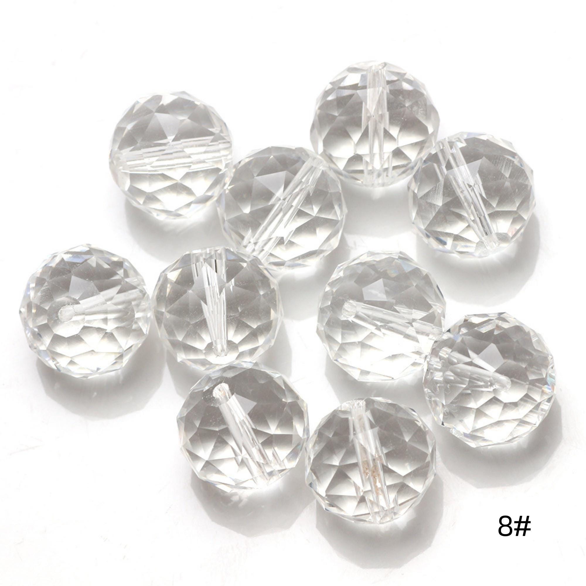 Crystal Glass Faceted Round Beads: Colorful DIY Jewelry Pendants 16 ...