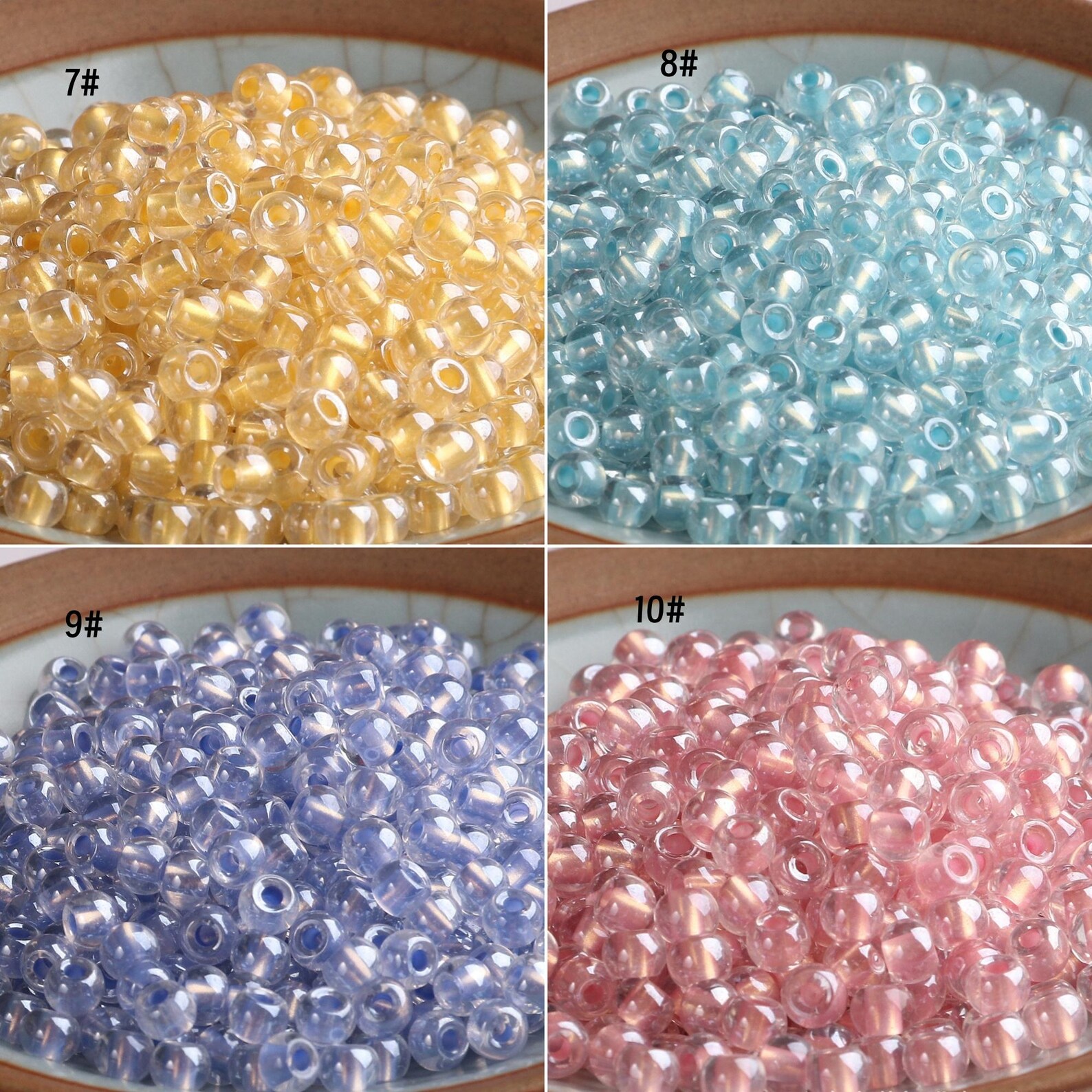 4mm Transparent Core Glass Seed Beads: Pastel Glazed Beads, 260pcs - Etsy