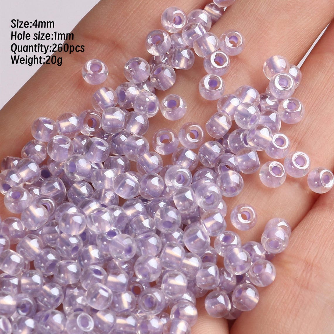 4mm Transparent Core Glass Seed Beads: Pastel Glazed Beads, 260pcs - Etsy