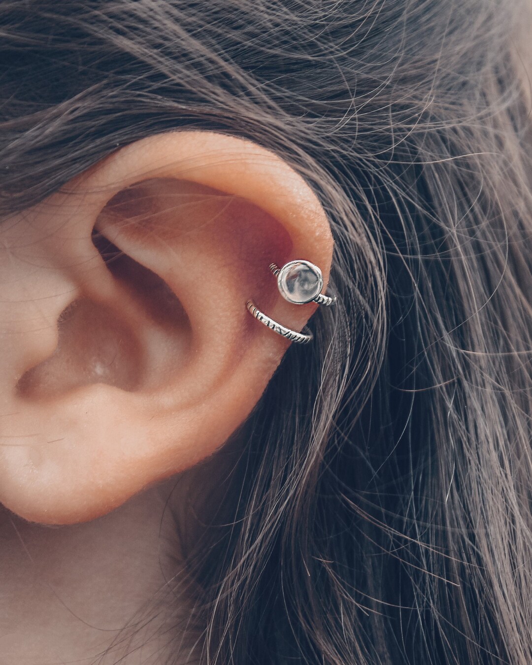 Ear Cuff No Piercing, Cartilage Cuff, Silver Ear Cuff, Cartilage Hoop ...