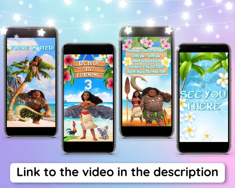 Moana Video Invitation, Moana & Maui Birthday Party Invitation ...