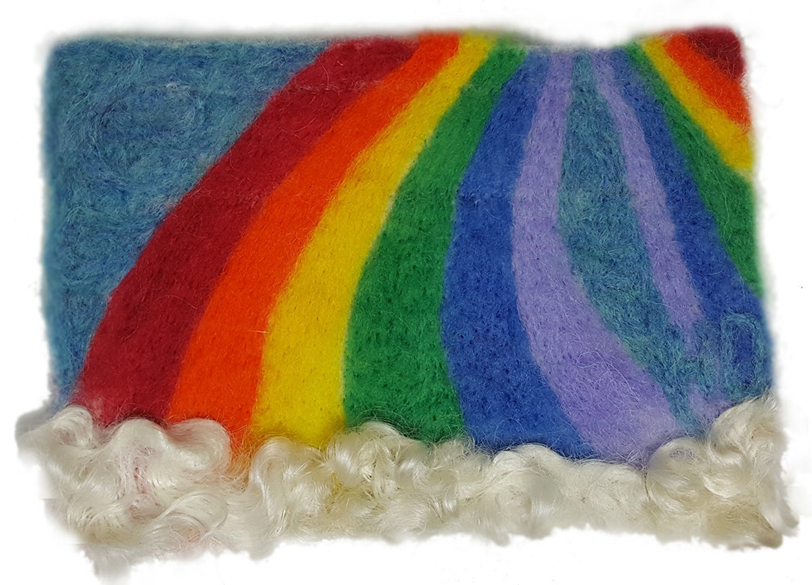 Rainbow Wool Fiber Painting - Etsy
