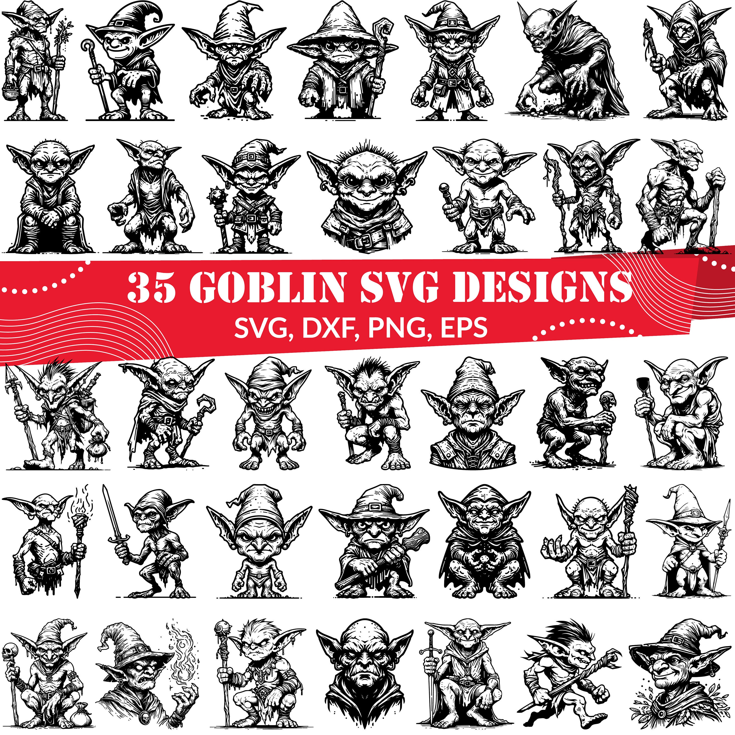 Goblin SVG Bundle, Goblin Dxf, Goblin Png, Goblin Vector, Goblin ...