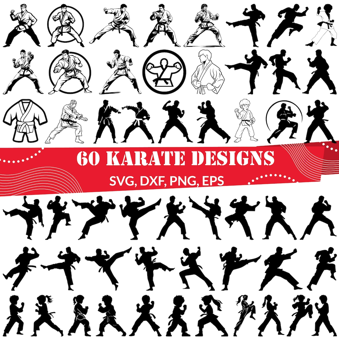 Karate SVG Bundle, Karate Dxf, Karate Png, Karate Man Svg, Karate Woman ...