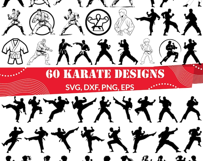 Karate Bundle Svg, Karate Bundle Cut File, Karate Bundle Silhouette ...