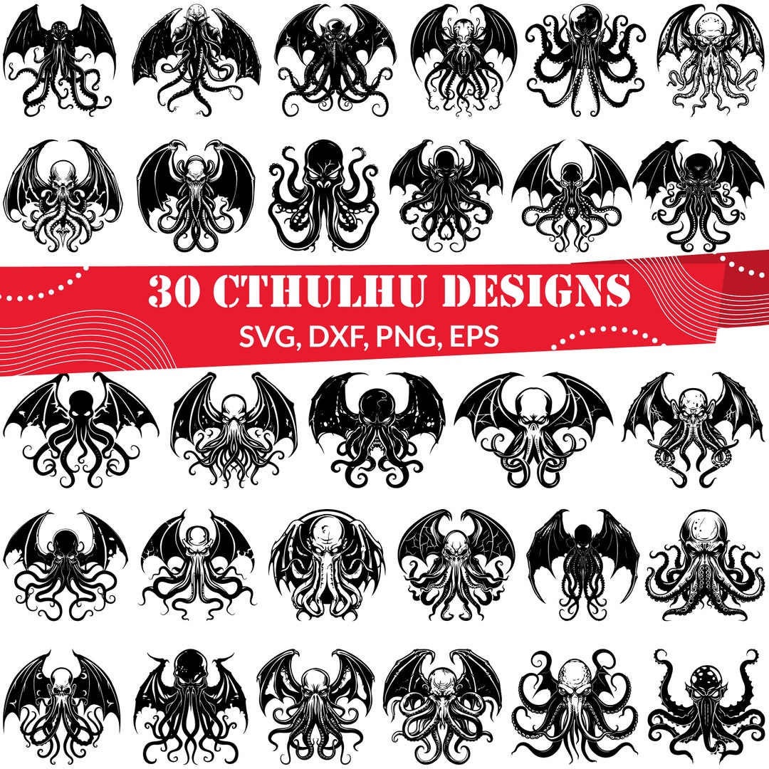 Cthulhu SVG Bundle, Cthulhu Dxf, Cthulhu Png, Cthulhu Vector, Cthulhu ...