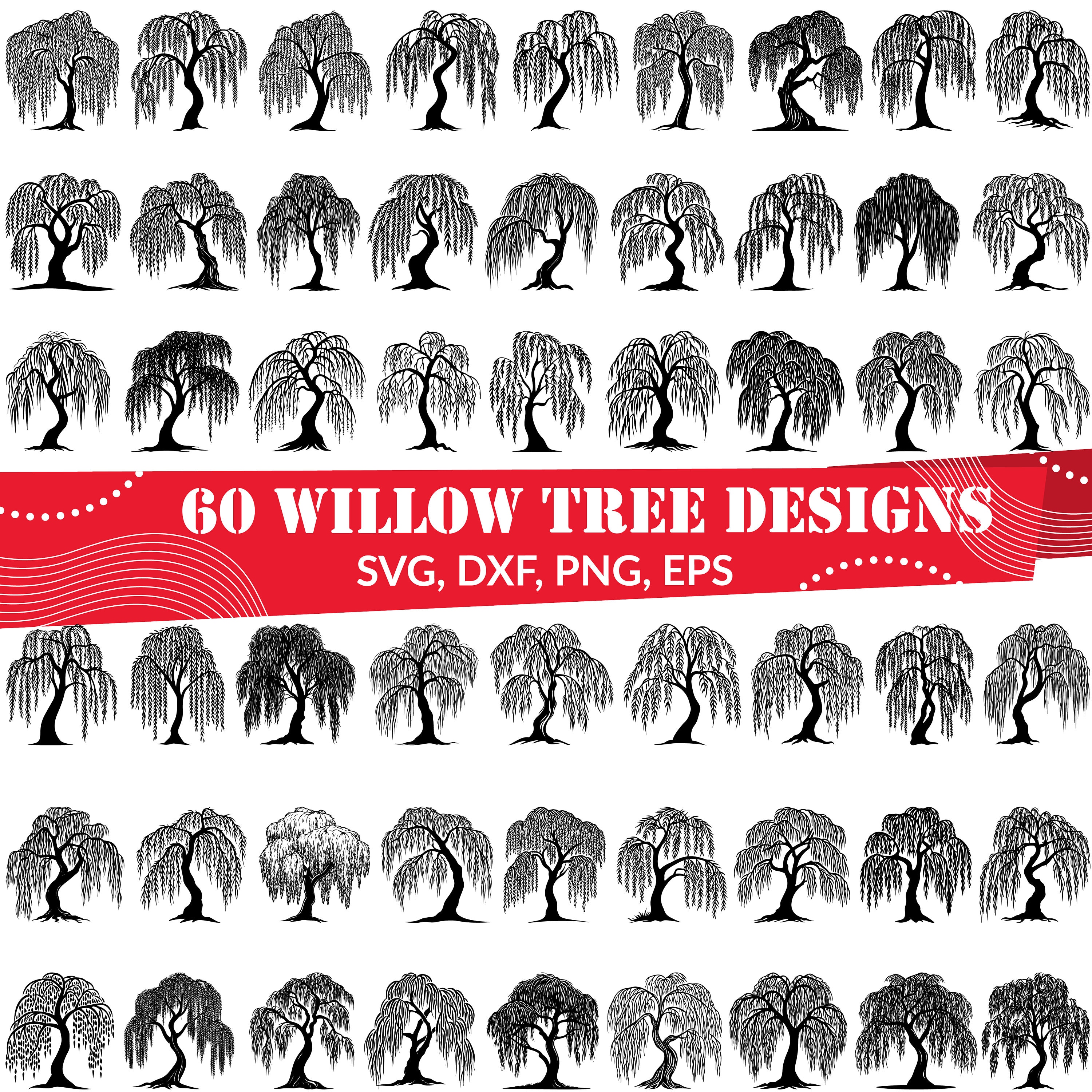 Willow Tree SVG Bundle, Willow Tree Dxf, Willow Tree Png, Willow Tree ...