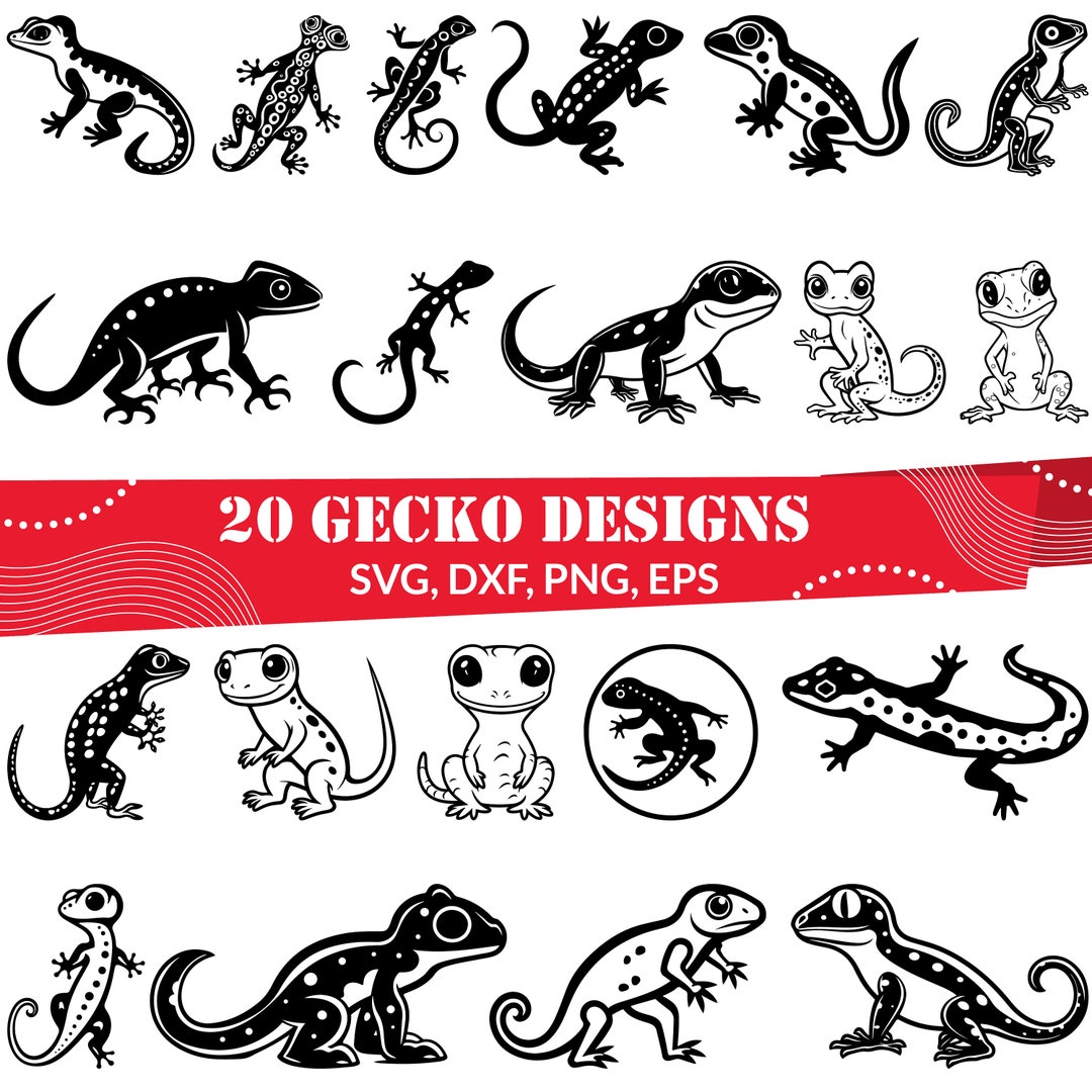 Gecko SVG Bundle, Gecko Lizard Svg, Gecko Face Svg, Leopard Gecko Svg ...