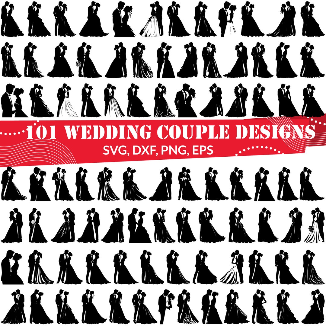 Wedding Couple SVG Bundle, Wedding Couple Dxf, Wedding Couple Png ...