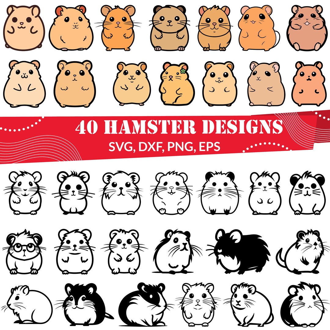 Hamster SVG Bundle, Hamster Dxf, Hamster Png, Hamster Eps, Hamster ...