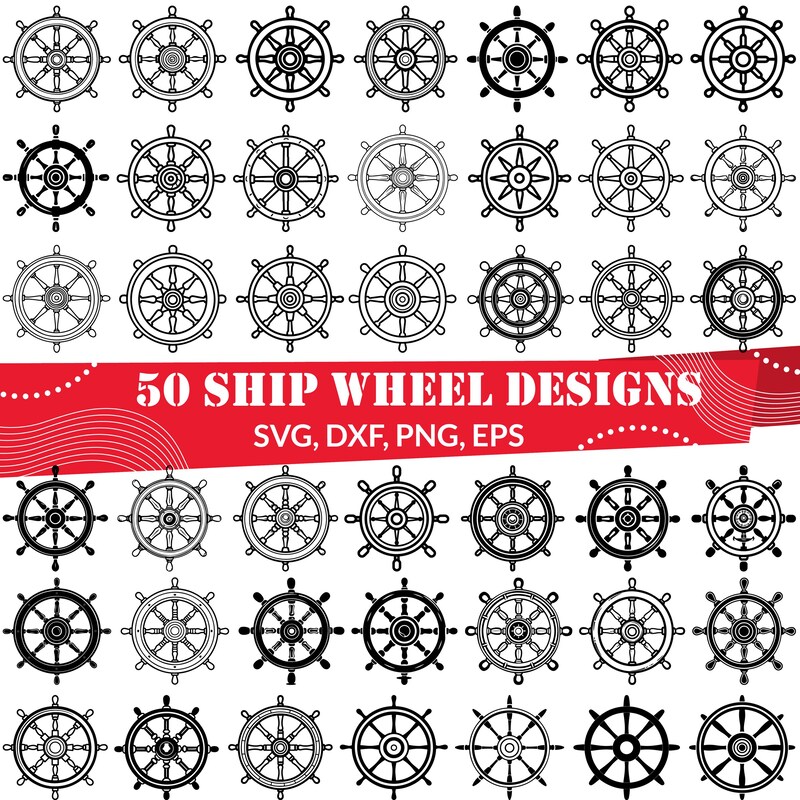 Boat Wheel Clipart - Etsy