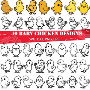 Baby Chicken SVG Bundle, Chick Svg, Baby Chicken Dxf, Baby Chicken Png ...