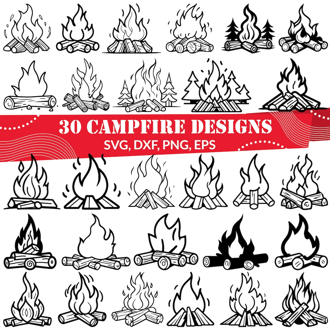 Campfire SVG Bundle, Camp Fire, Campfire Dxf, Fire Pit Svg, Campfire ...