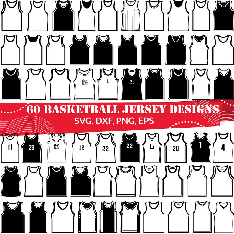 Basketball Jersey SVG Bundle, Sport Jersey Svg, Basketball Jersey Dxf ...