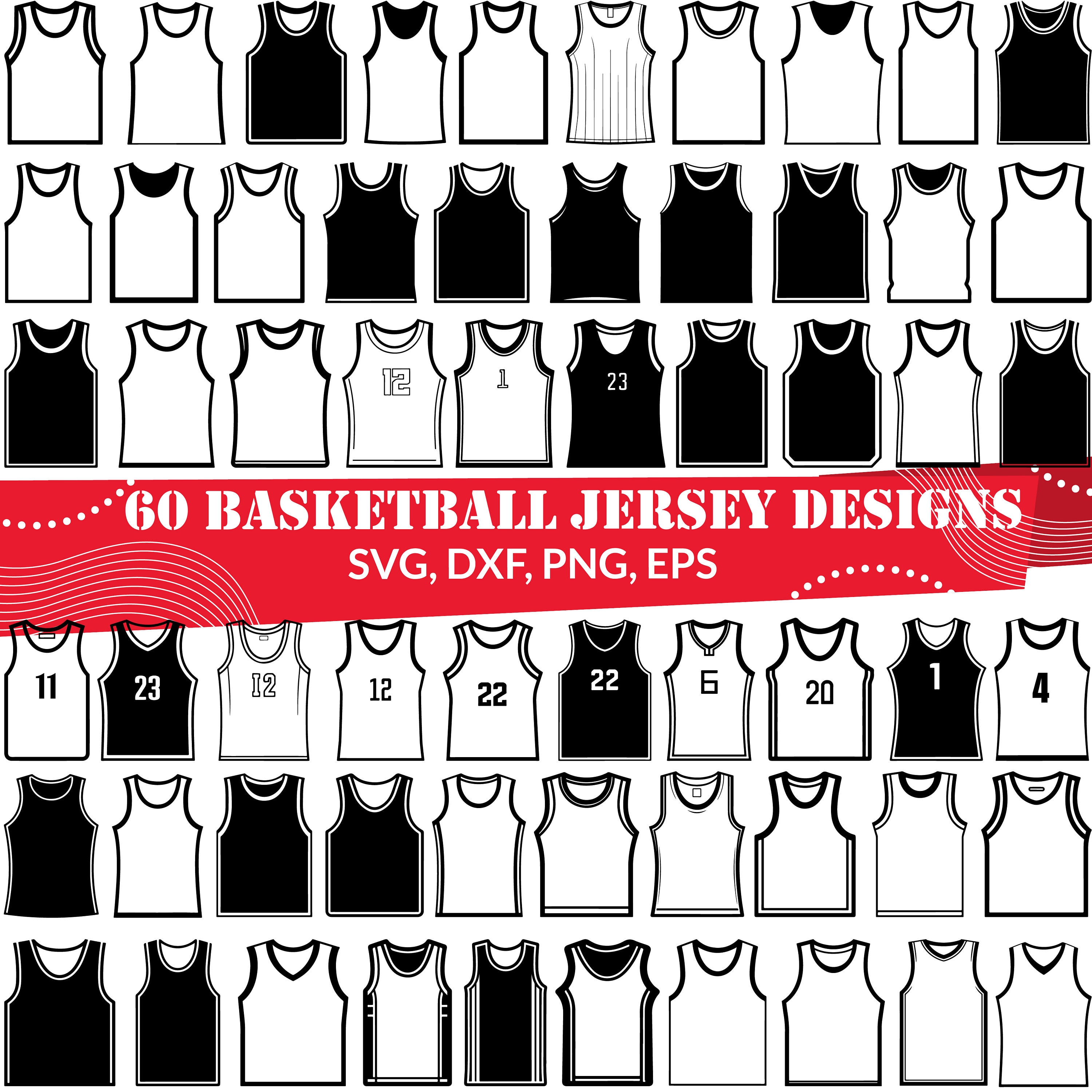 Basketball Jersey SVG Bundle, Sport Jersey Svg, Basketball Jersey Dxf ...