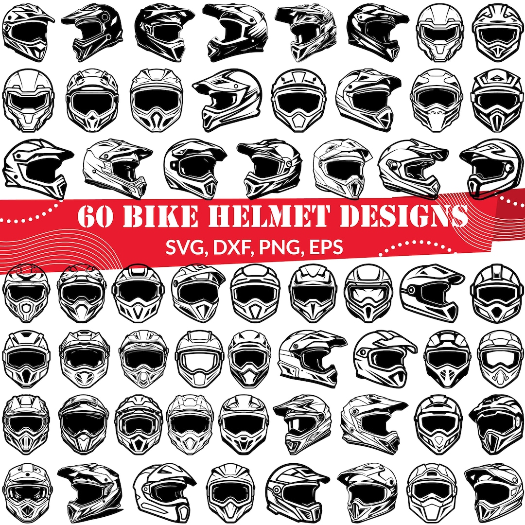 Bike Helmet SVG Bundle, Motorcycle Helmet Svg, Bike Helmet Dxf, Bike ...