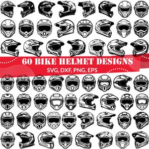 Bike Helmet SVG Bundle, Motorcycle Helmet Svg, Bike Helmet Dxf, Bike ...