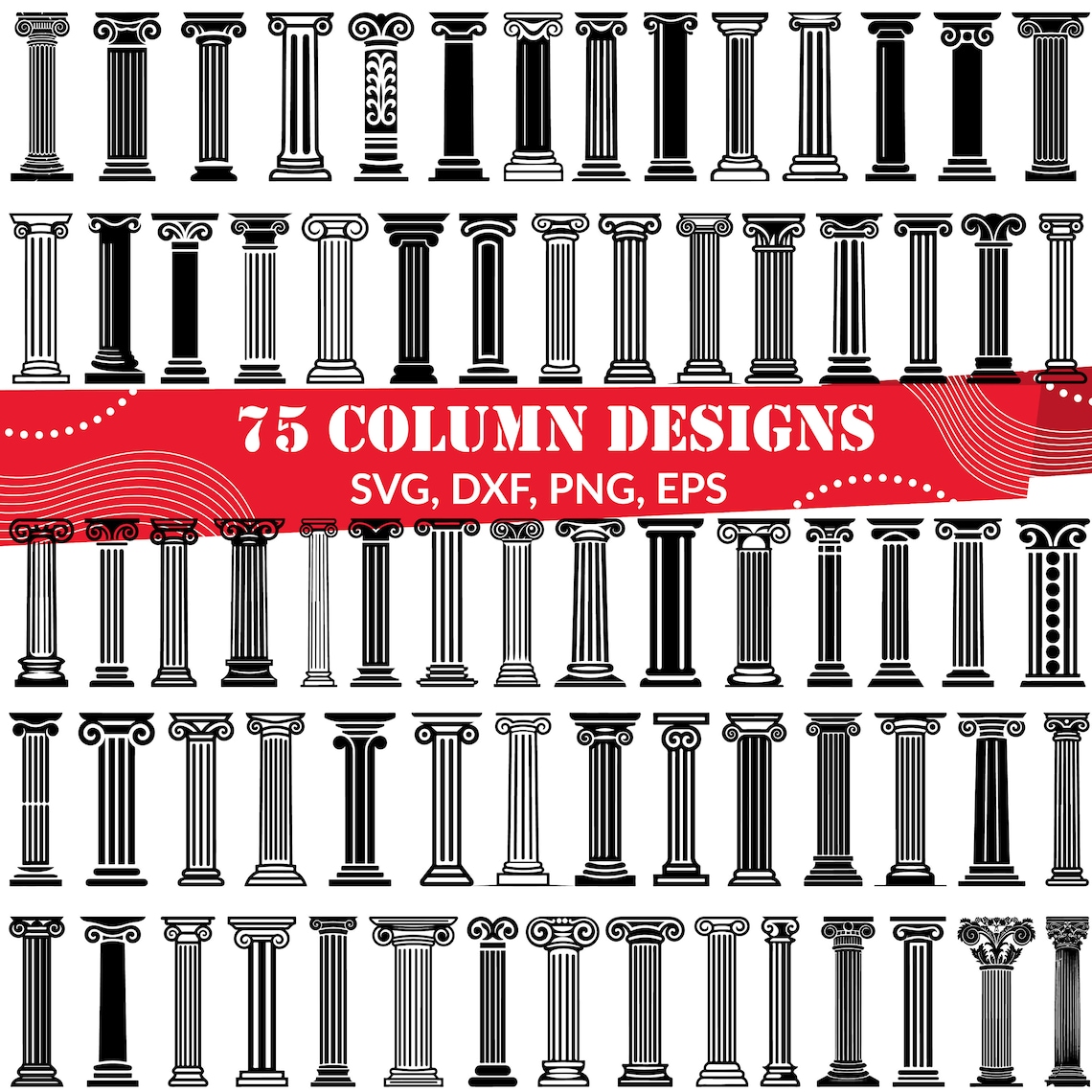 Column SVG Bundle, Pillar Svg, Column Dxf, Column Png, Column Vector ...